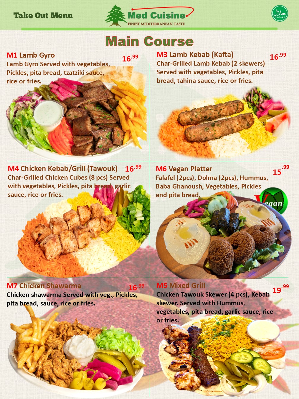 Take Out Menu | Med Cuisine
